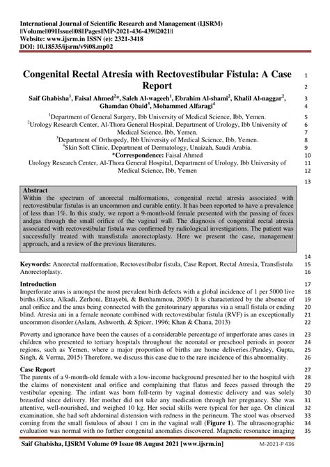 Pdf Congenital Rectal Atresia With Rectovestibular Fistula A Case 1