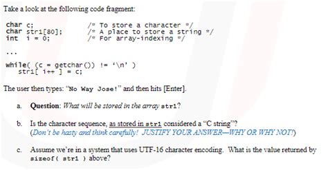 Solved Take A Look At The Following Code Fragment The User