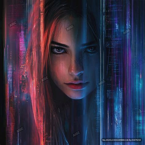 Ai创作图数字肖像插画 数字艺术女孩 写实人物插画 数字艺术女人 赛博朋克装饰画 3d效果女孩 欧美插画 原创厚涂 Cg插画 科幻题材插画 数字艺术肖像 人像插画 虚拟人生 赛博朋克图片 厚涂
