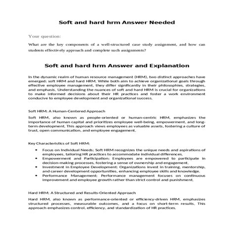 Two Distinct Approaches Have Emerged Soft Hrm And Hard Hrm