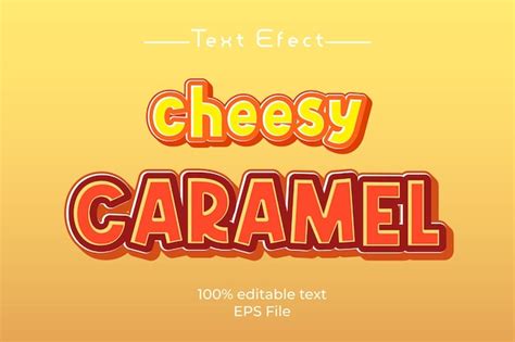 Premium Vector Editable Cheesy Caramel Vector Text Effect Template