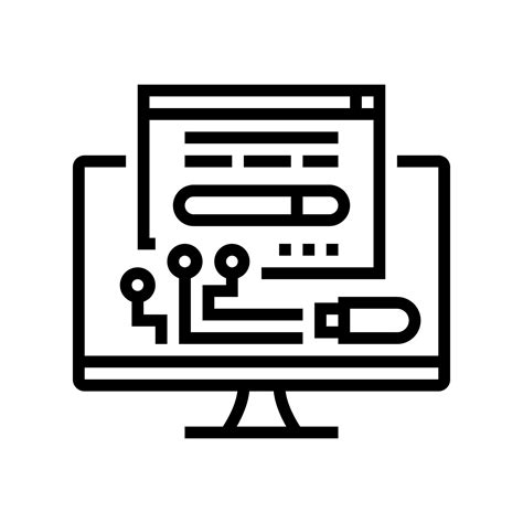 Driver Software Line Icon Vector Illustration 18779679 Vector Art At