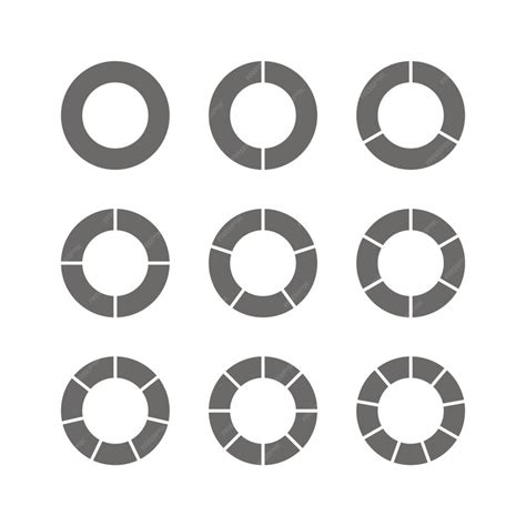 Diagramme à Secteurs Avec Segments Gris Modèle De Section De Cercle