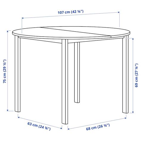 Vihals Table White White 107 Cm Ikea