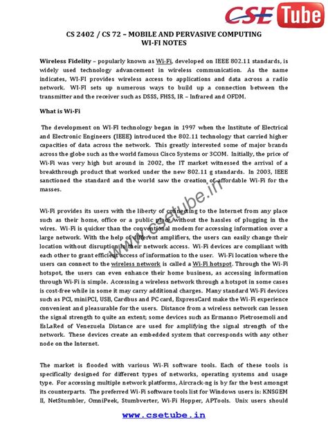 Wifi Notes Pdf Pdf Wi Fi Ieee 80211