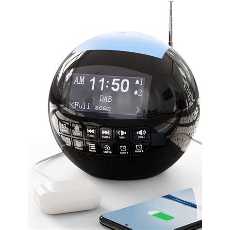 Double Radio Réveil Numérique Dab Dab FM Radio Alarme avec USB Charge Horloge Radio pour