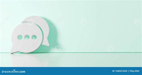 3d Rendering Of White Symbol Of Two Rounded Chat Bubbles Icon Leaning
