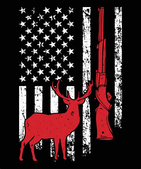 American Deer Hunting Graphic Vector T Shirt Illustration 16090949
