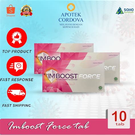 Jual Imboost Force Tab Ukuran 1 Strip 10 Tab Dan 1 Kotak 3 Strip