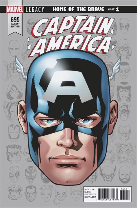 Captain America 695 Mckone Legacy Headshot Cover Fresh Comics