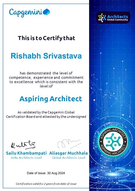 Rishabh Srivastava On Linkedin Capgemini L0architect Certification