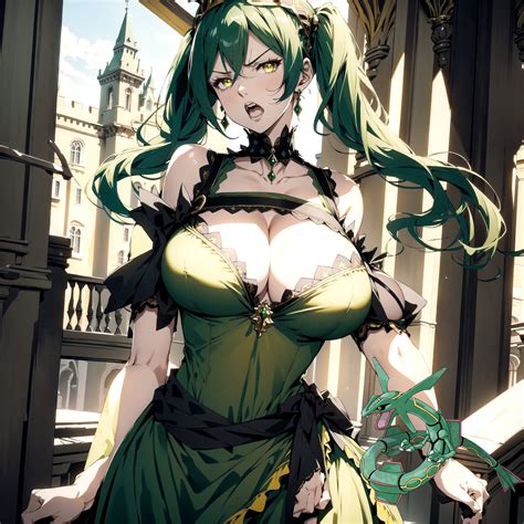 Rule 34 1girls Ai Generated Castle Dress Female Female Only Green