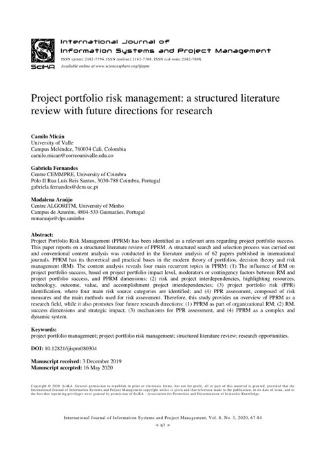 Pdf Project Portfolio Risk Management A Structured Literature Review With Future Directions