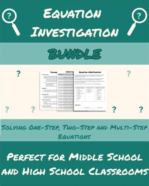 Equation Investigation Solving Basic Linear Equations Bundle Tpt
