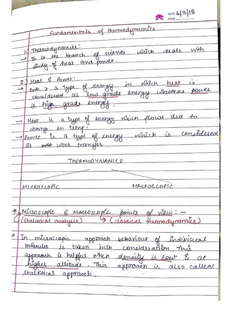 Unit 1 3 Thermodynamic Notes Pdf