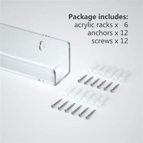 Niubee Clear Acrylic Nail Polish Organizer Display Wall Mounted Shelf