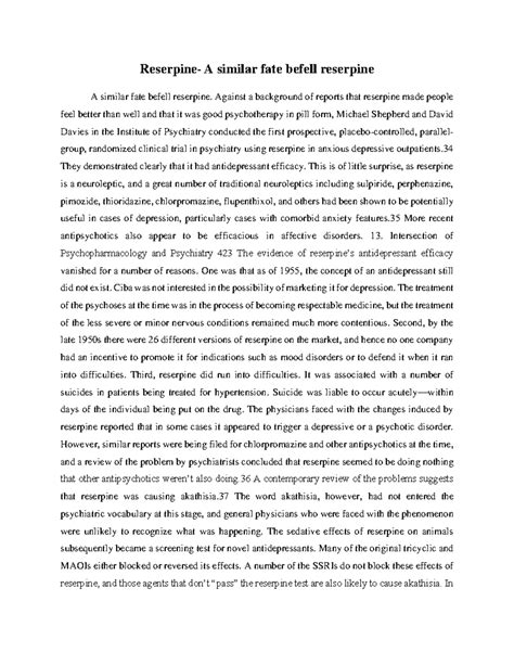 Reserpine A Similar Fate Befell Reserpine Against A Background Of Reports That Reserpine Made