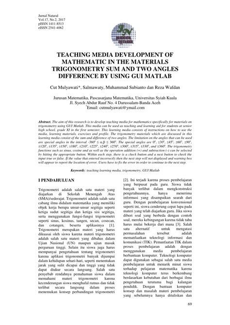 Pdf Teaching Media Development Of Mathematic In The Materials Trigonometry Sum And Two Angles
