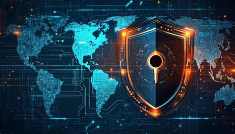 A Digital Shield Overlaying A World Map Symbolizing Cybersecurity And Data Protection In A