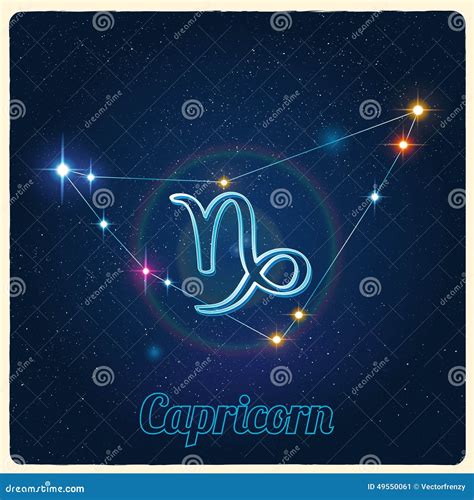 Capricórnio Da Constelação Do Vetor Com Sinal Do Zodíaco Ilustração Do