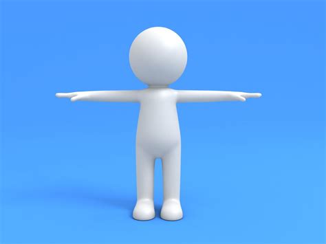 Stickman White Human 3d Model 24 Max Obj Fbx Ma Free3d