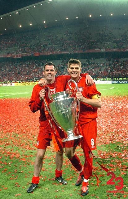 Showing Off The Cup After The Champions League Final 2005 Jamie