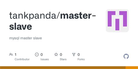 GitHub Tankpanda Master Slave Mysql Master Slave