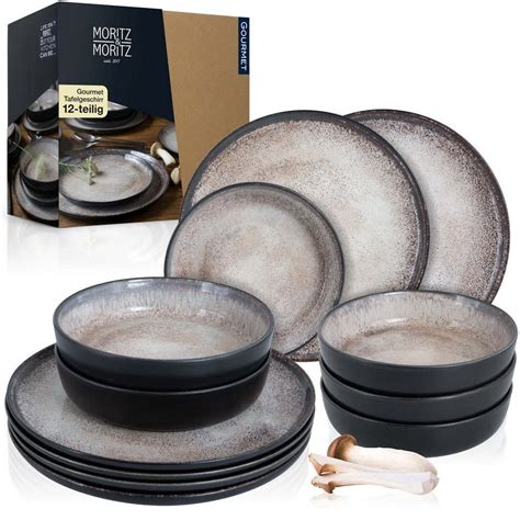 Moritz & Moritz Tafelservice Dinner Teller Set (12-tlg), Porzellan ...