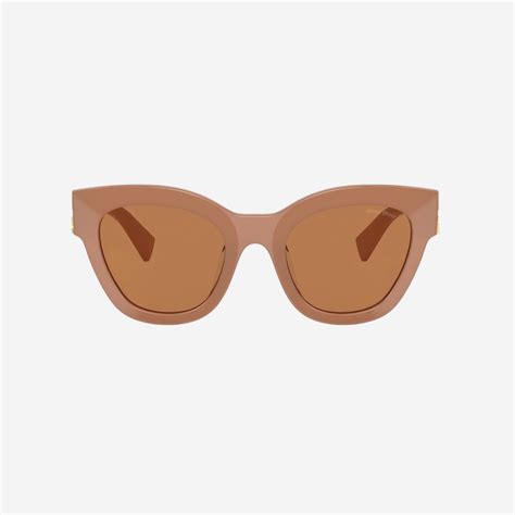 W 미우 미우 글림스 선글라스 카멜 베이지 렌즈 카멜 아세테이트 Miu Miu Kream