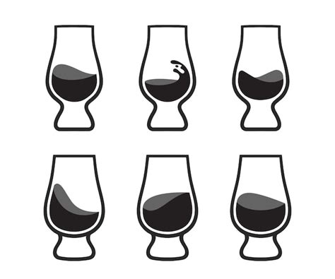 Premium Vector Glencairn Whisky Glass Icon Set Whiskey Glass Logo