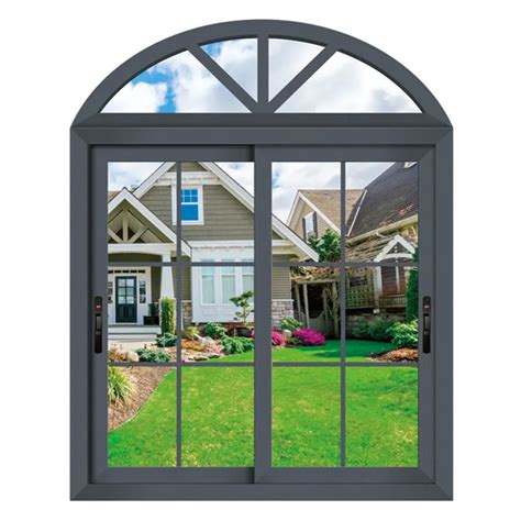 House French Aluminium Frame Arched Windows Design Exterior Large