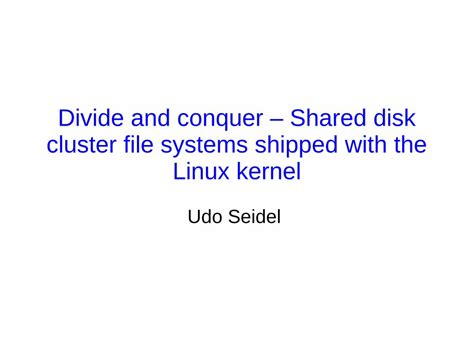 pdf divide and conquer shared disk cluster file systems