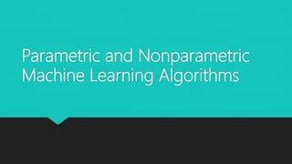 Parametric And Nonparametric PPT