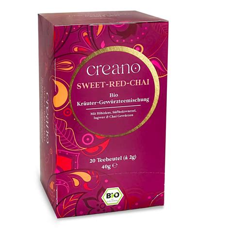 Organic Tea Bags Sweet Red Chai 20 60 Pack Creano