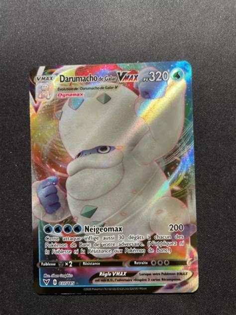 CARTE POKÉMON DARUMACHO de Galar VMax 037 185 FR EB4 Voltage Éclatant