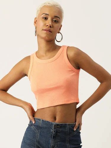 Peach Sleeveless Crop Top At Rs 210piece Ladies Crop Top In Gurgaon
