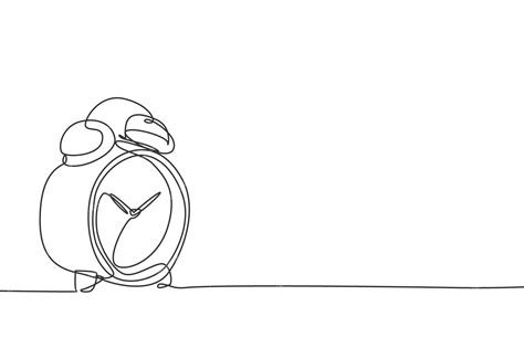 Premium Vector Single Continuous Line Drawing Of Classic Alarm Clock