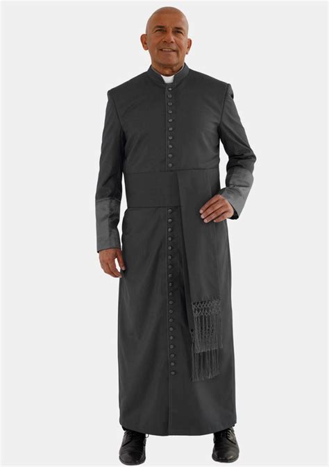 Mens Roman Cassock Black With Satin Cuff Eclergys