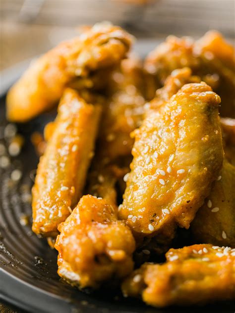 Honey Sriracha Beer Glazed Crispy Baked Chicken Wings Dad With A Pan