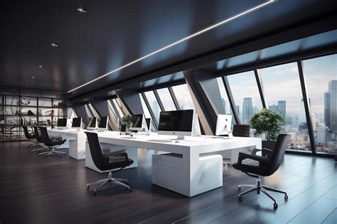 Premium Ai Image Sleek And Modern Office Generative Ai