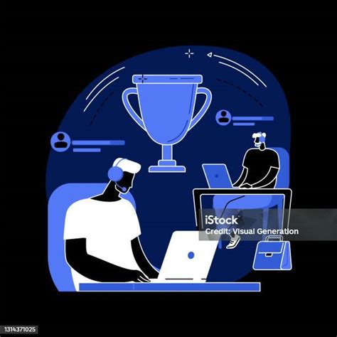 사무실 E스포츠 경쟁 추상적 개념 벡터 일러스트 테크놀로지에 대한 스톡 벡터 아트 및 기타 이미지 테크놀로지 파란색 Brand Name Video Game Istock