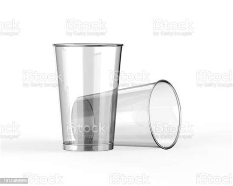 브랜딩을 위한 빈 투명 프로모션 컵 격리된 흰색 배경의 모형 템플릿 3d 일러스트레이션 로고에 대한 스톡 사진 및 기타 이미지 로고 모형 실물 모형 Istock