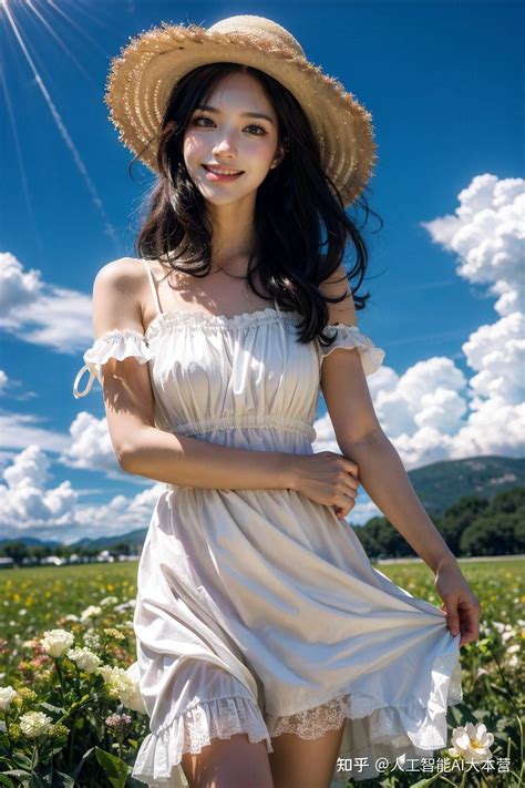 AI绘画完整咒语提示词分享花海与夏日少女与初恋 知乎