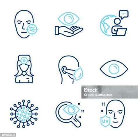 Ensemble Dicônes Médicales Icône Incluse Comme Protection Uv Masque