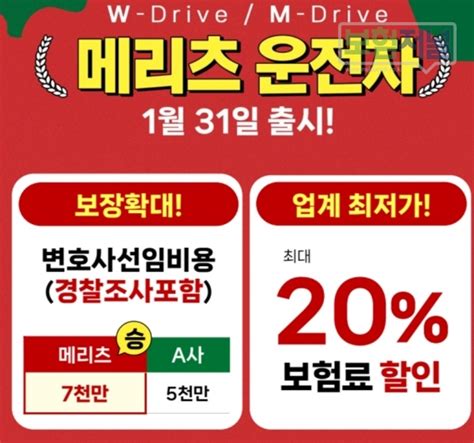 월보험료 20싼 운전자보험 나왔다 2월부터 메리츠 W·m Drive 판매 개시