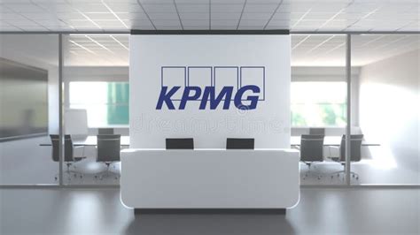 Kpmg Logo On The Screen In A Meeting Room Editorial 3d Rendering