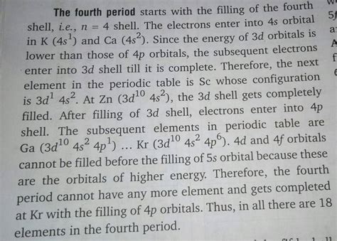 The Fourth Period Starts With The Filling Of The Fourth Shell Ie N4