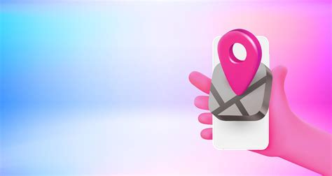 using navigation application on mobile phone 3d vector banner with