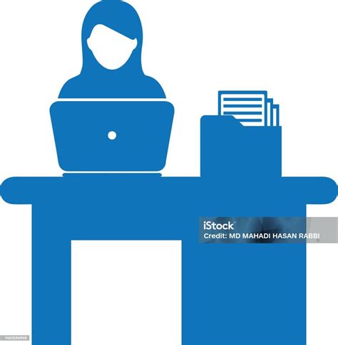 職場のオンラインアイコンコンピュータオペレータアイコン青いベクター画像上のオフィス従業員 アイコンのベクターアート素材や画像を多数ご用意