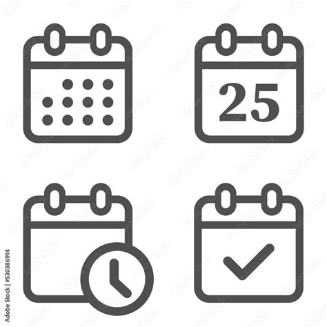 Vetor De Calendar Date Time Icon Set Vector Do Stock Adobe Stock